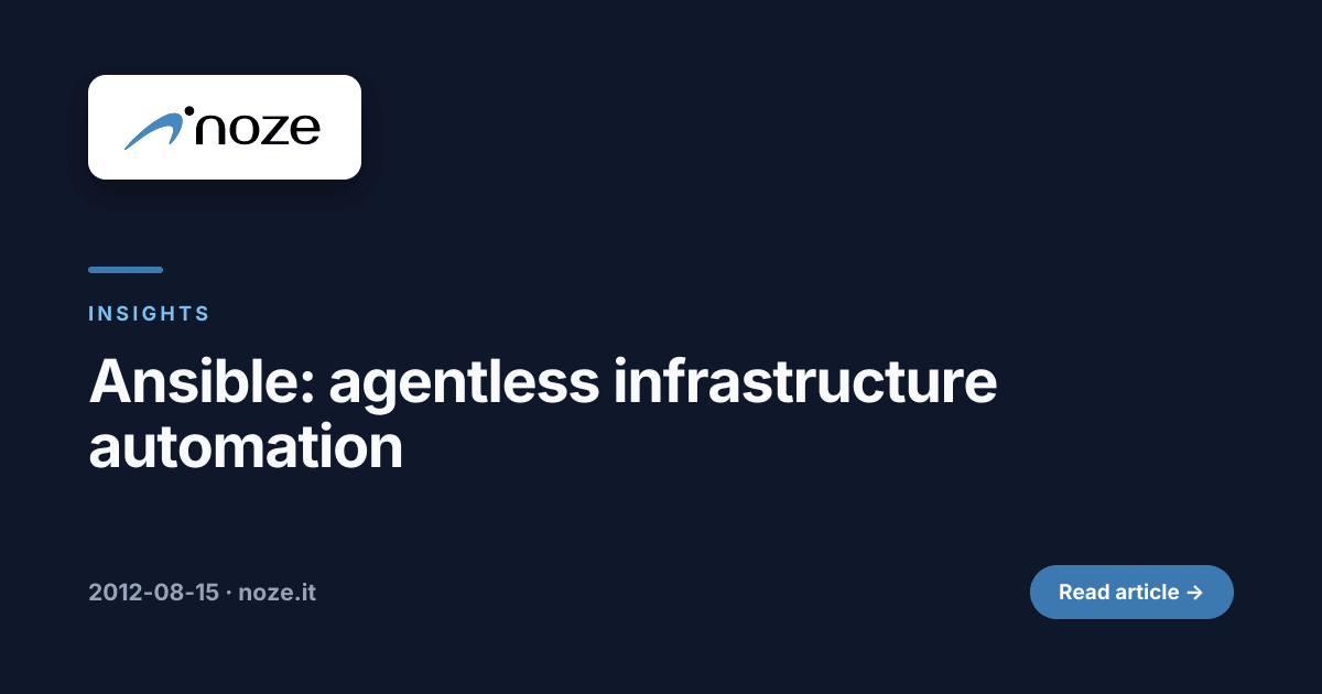 Ansible: agentless infrastructure automation | noze